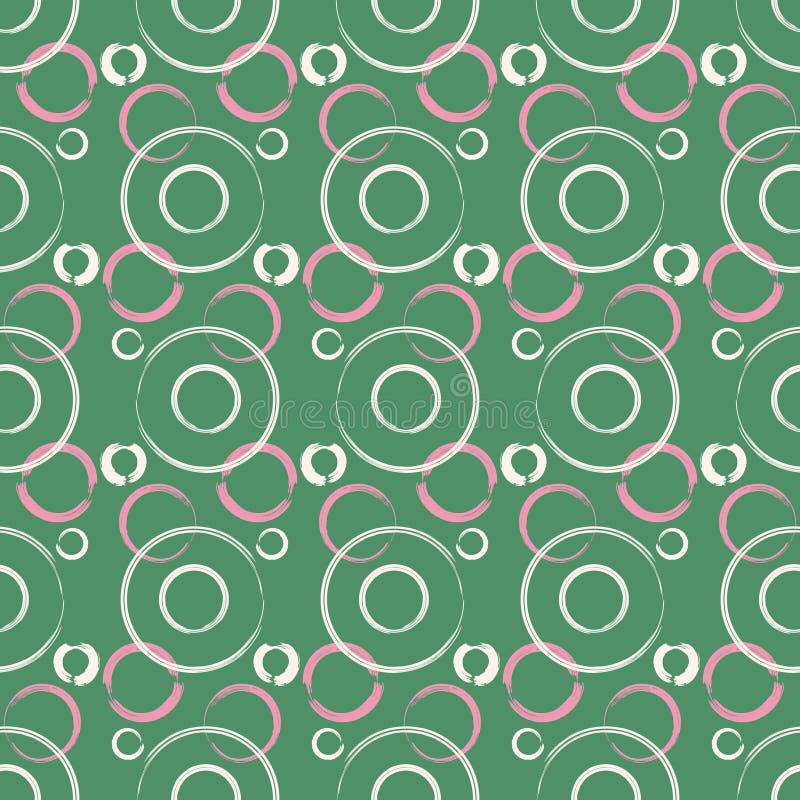 Circle Abstract Seamless Pattern. Brush Lines Continuous Surface ...