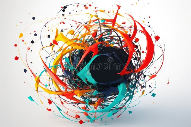 Circle Abstract Sport Logo with Colorful Lines Generative Ai Stock ...