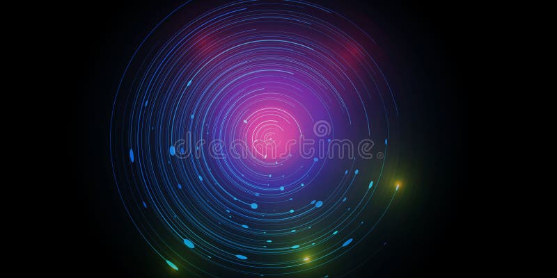 Circle Abstraction. Beautiful Neon Stock Illustration - Illustration of ...