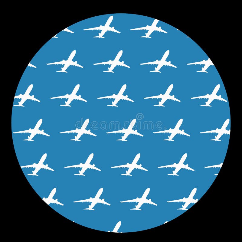 Circle Airplane Shameless Background Vector Silhouette Illustration ...