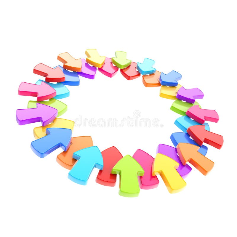 Circle Aligned Attention Arrows Isolated Stock Illustration ...