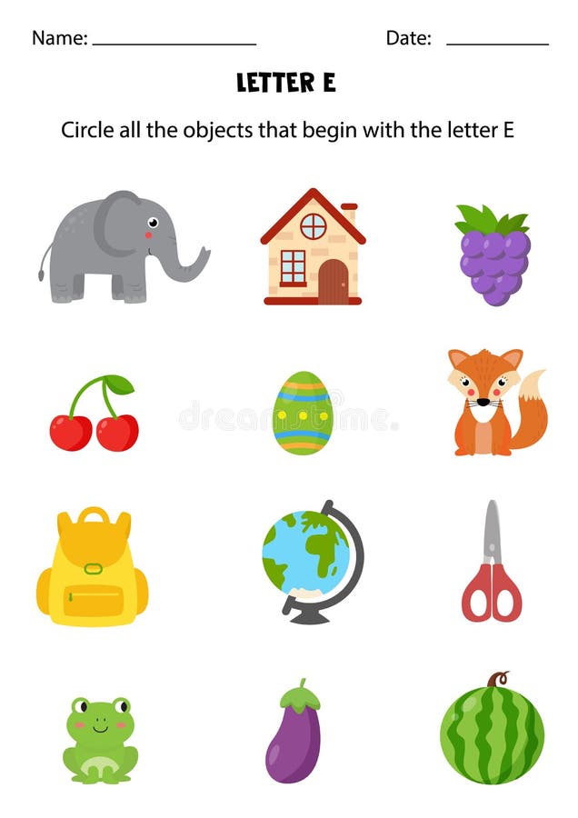 Letter Recognition for Kids. Circle All Objects that Start with G ...
