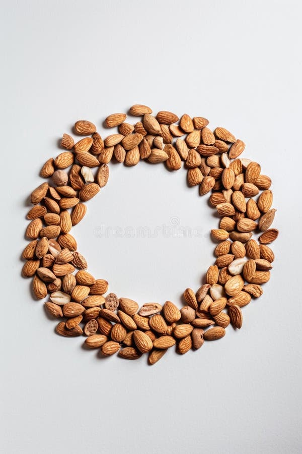 Circle of Almonds on a White Background. Suitable for Food and ...