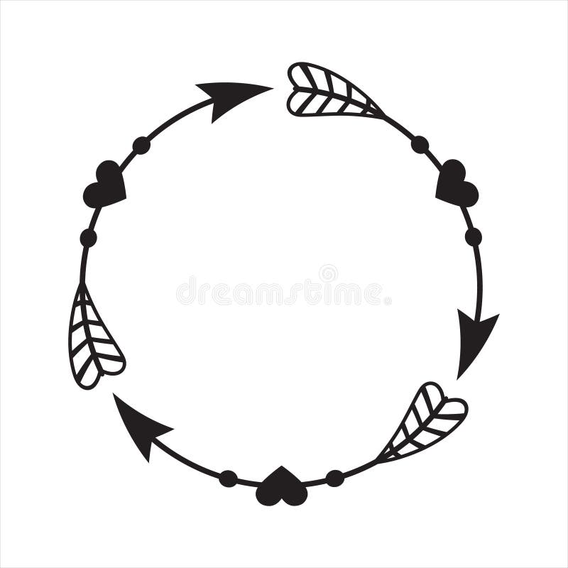 Circle Arrow, Arrow Monogram Frame Vector Illustration. Stock ...