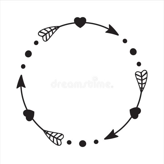 Circle Arrow, Arrow Monogram Frame Vector Illustration. Ilustración del ...