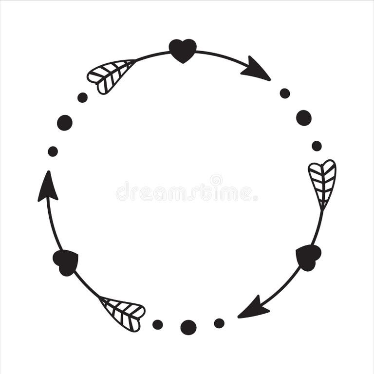 Circle Arrow, Arrow Monogram Frame Vector Illustration. Ilustração do ...