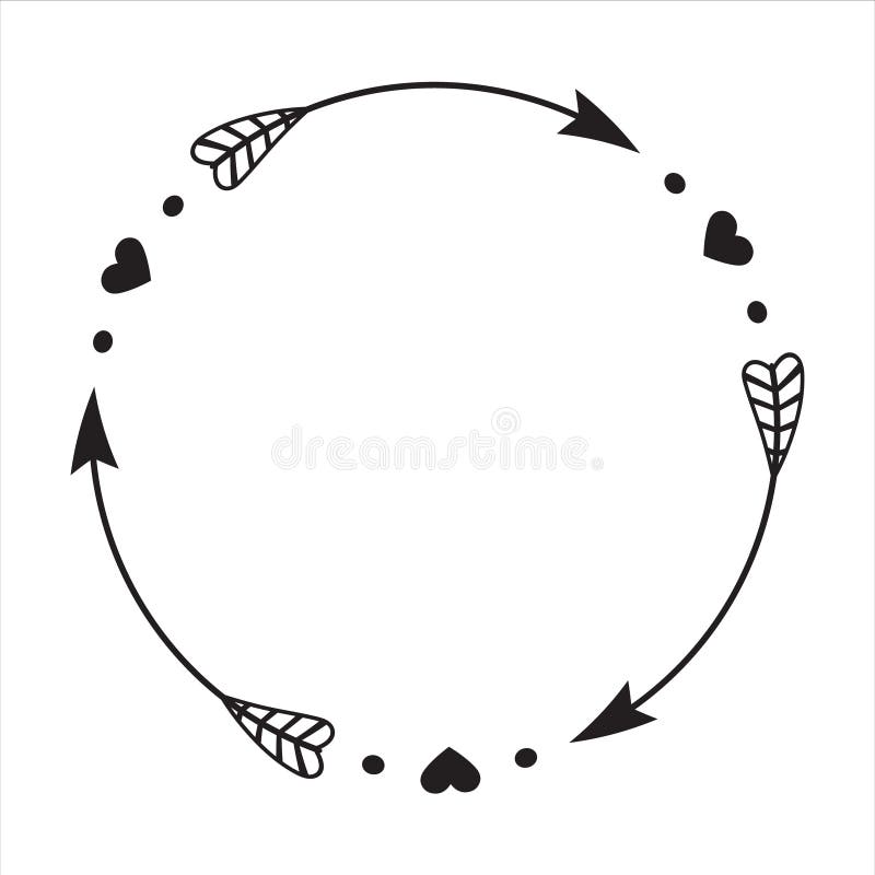 Circle Arrow, Arrow Monogram Frame Vector Illustration. Ilustración del ...
