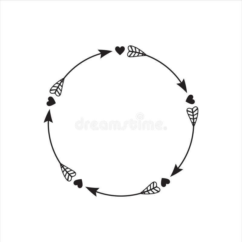 Circle Arrow, Arrow Monogram Frame Vector Illustration. Ilustração do ...