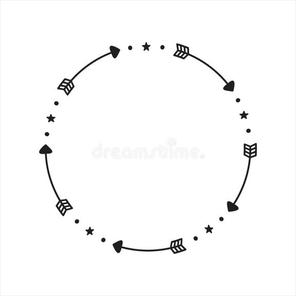 Circle Arrow, Arrow Monogram Frame Vector Illustration. Illustration ...
