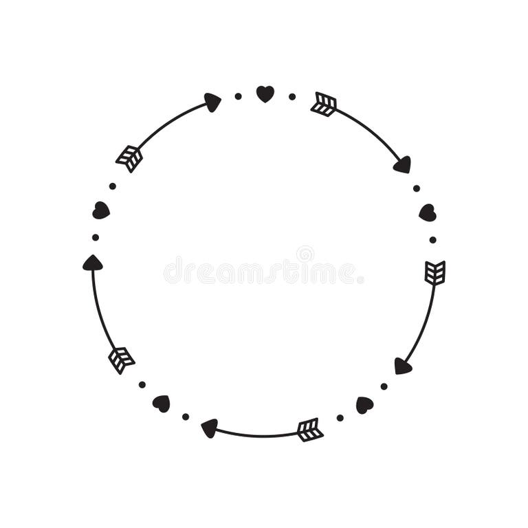 Circle Arrow, Arrow Monogram Frame Vector Illustration. Ilustração do ...