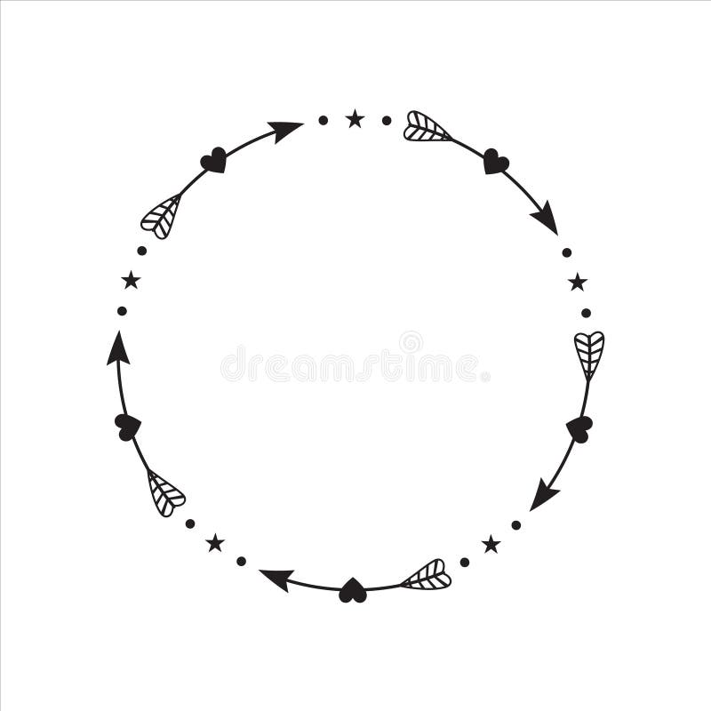 Circle Arrow, Arrow Monogram Frame Vector Illustration. Stock Vector ...