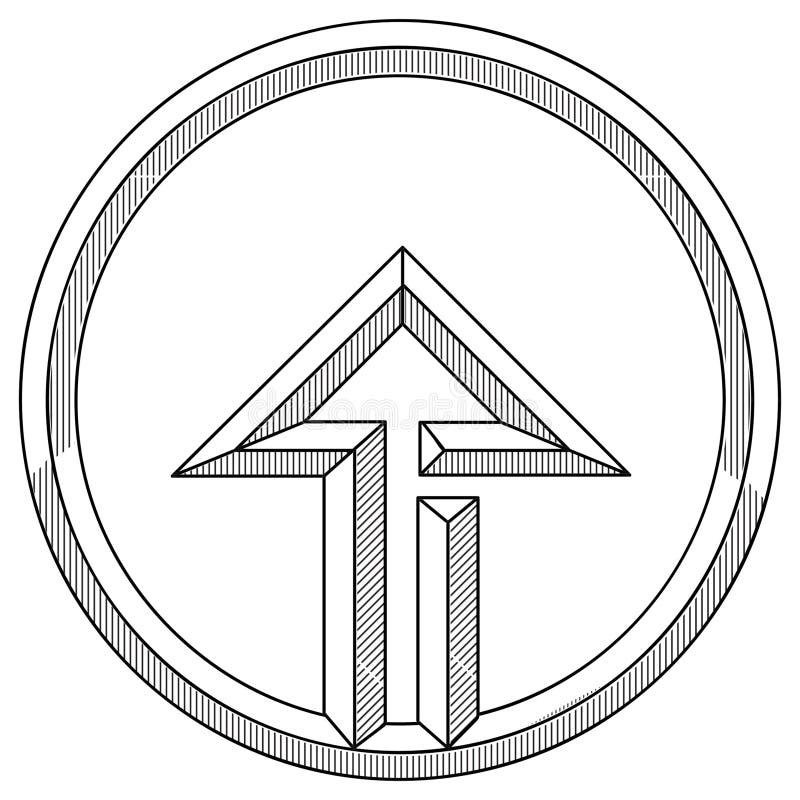 Circle Arrow Emblem Logo Design Shaded Bevel Isolated Stock ...