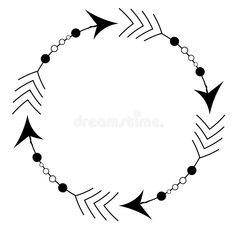 Circle Arrow Frames for Monograms. Arrows in Boho Style. Stock Vector ...
