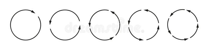 Circle Arrow Icon Set. Interconnecting Round Arrow Vector Collection ...