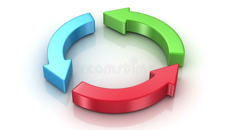 Circle Arrow 3 4 Step Cycle Flow Step Process Cycle Arrow Next Process ...