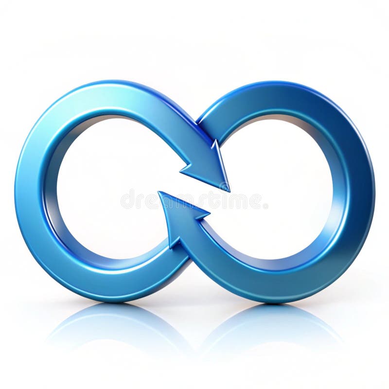 Circular Infinity Loop with Arrows Stock Illustration - Illustration of ...