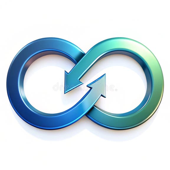 Circular Infinity Loop with Arrows Stock Illustration - Illustration of ...