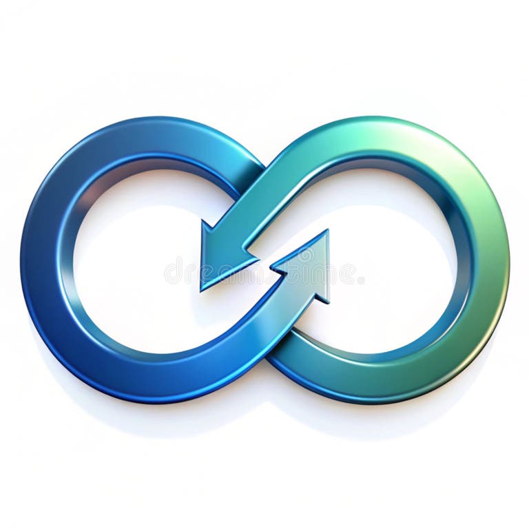 Circular Infinity Loop with Arrows Stock Illustration - Illustration of ...