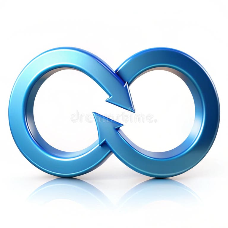 Circular Infinity Loop with Arrows Stock Illustration - Illustration of ...