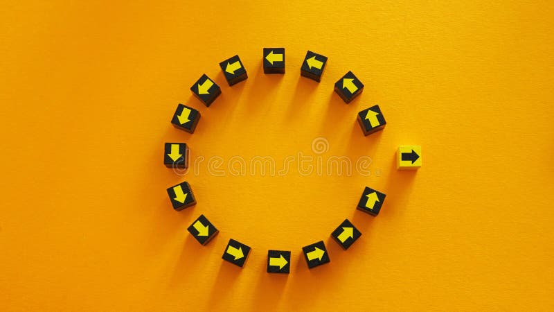 Circle of Arrows with One Going a Different Way. Thinking Differently ...