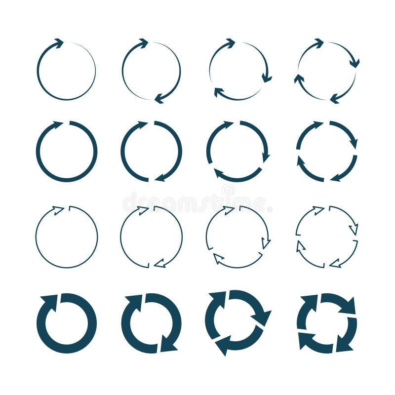 Circle Arrows. Right Round Arrows Right Pointing Symbols Vector Icon ...