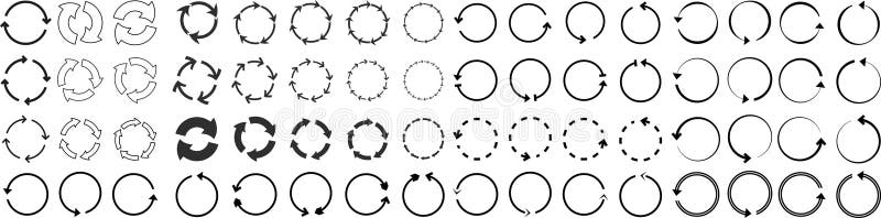 Circle Arrows. Round Reload or Repeat Icon, Rotate Arrow and Spinning ...