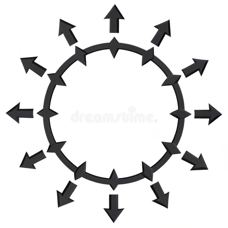 Circle Arrows Set Isolated on White Background Stock Illustration ...