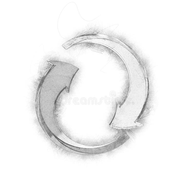 Circle arrows - sketch stock illustration. Illustration of clean - 68689333