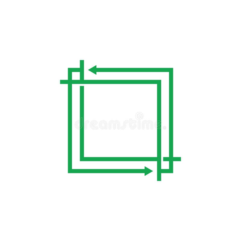 Circle Arrows Square Frame Symbol Vector Stock Vector - Illustration of ...