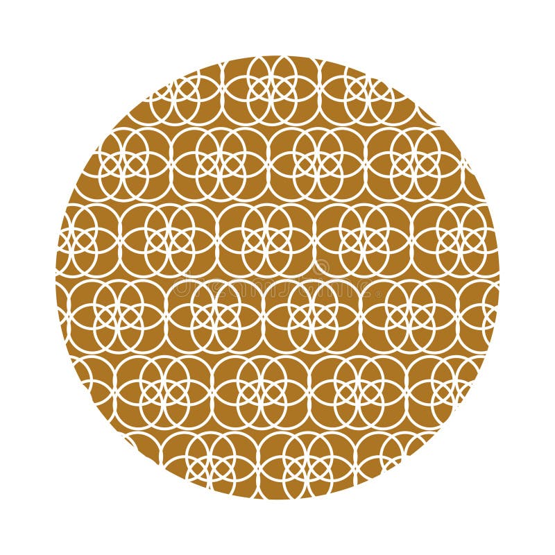Circle Asian Pattern Interlacing Rings Bronze Back Stock Vector ...