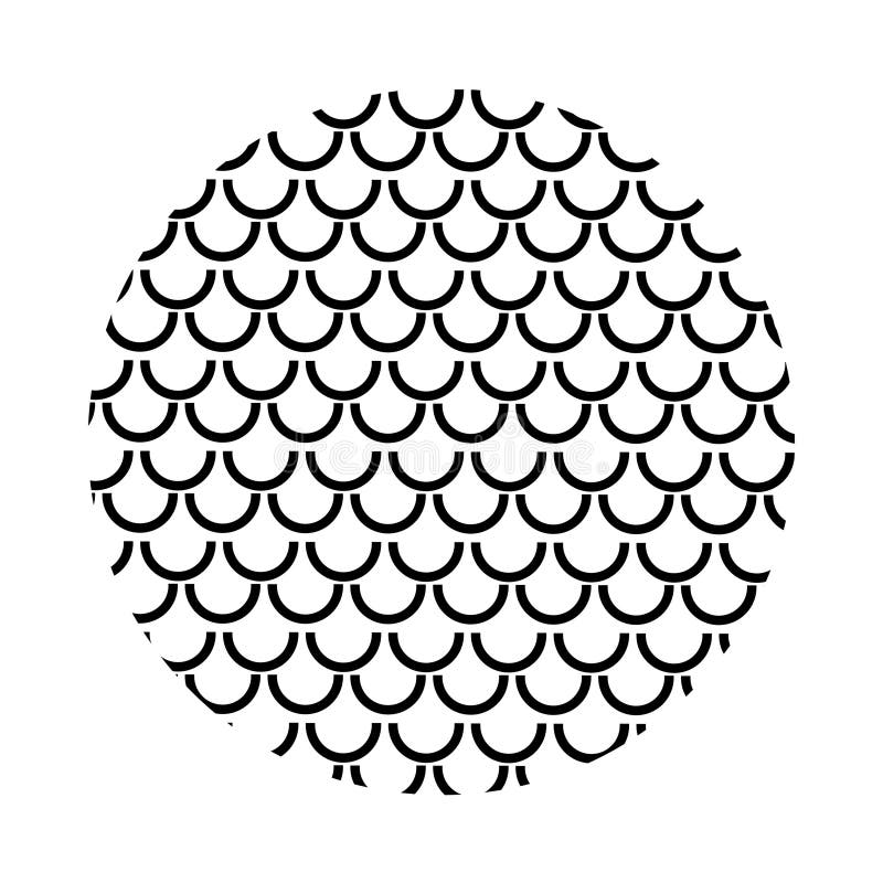 Circle Asian Pattern of Scales Fish Sea Dragon Stock Vector ...