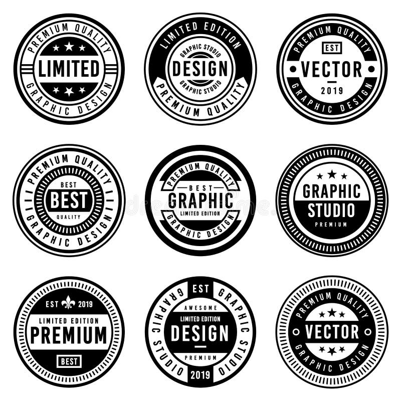 CIRCLE BADGE SET - VECTOR stock vector. Illustration of logo - 146585974