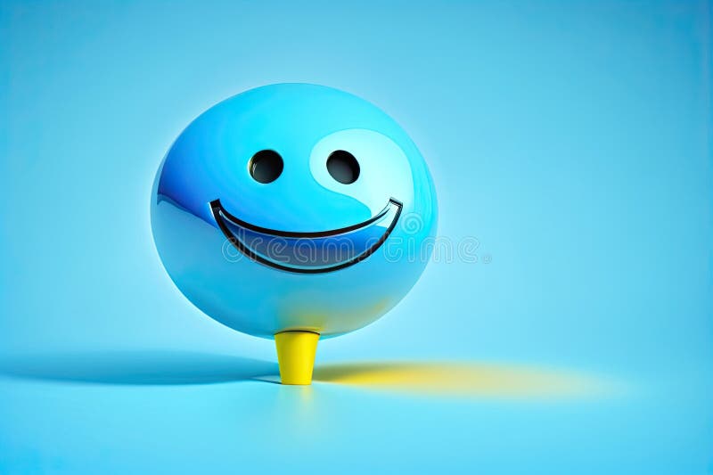 Circle Balloon with Smile Happy Face Generative AI Stock Image - Image ...