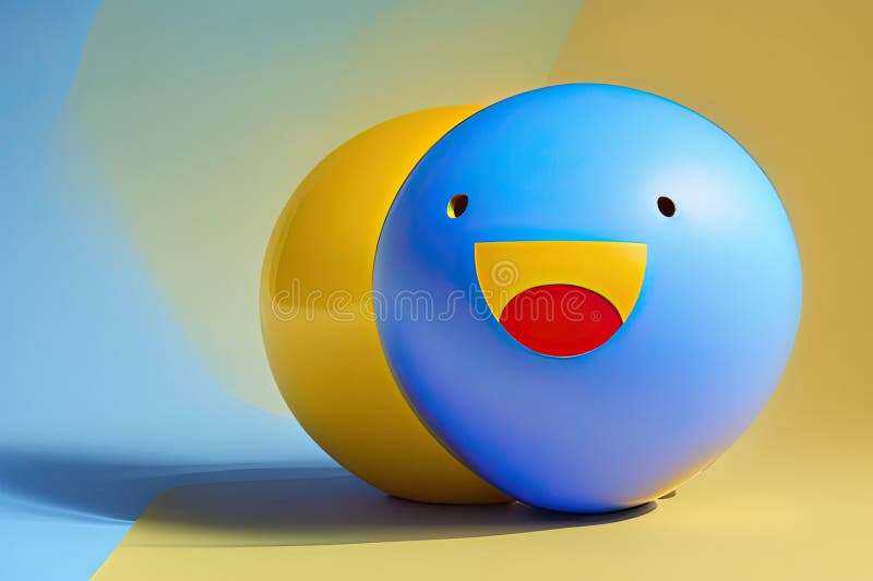Circle Balloon with Smile Happy Face Generative AI Stock Image - Image ...