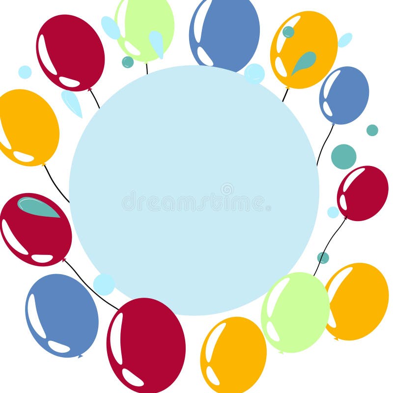 Colourful Template with Balloons Around Circle. Stock Illustration ...