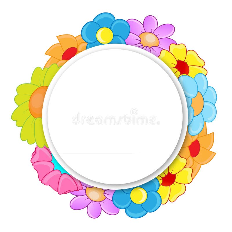 Circle banner with flowers stock vector. Illustration of frame - 86716022