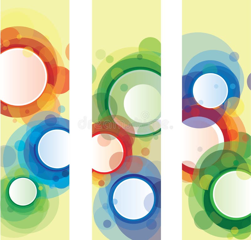 Banners Template with Abstract Circle Ring Pattern on White Background ...