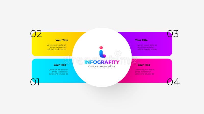 Circle with 4 Banners Around. Business Data Visualization for ...