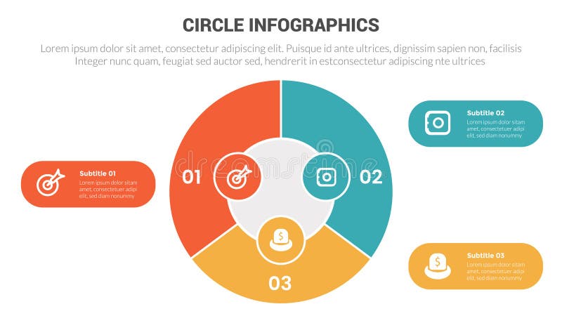 Circle Base Infographics Template Diagram Banner with Center Circle ...