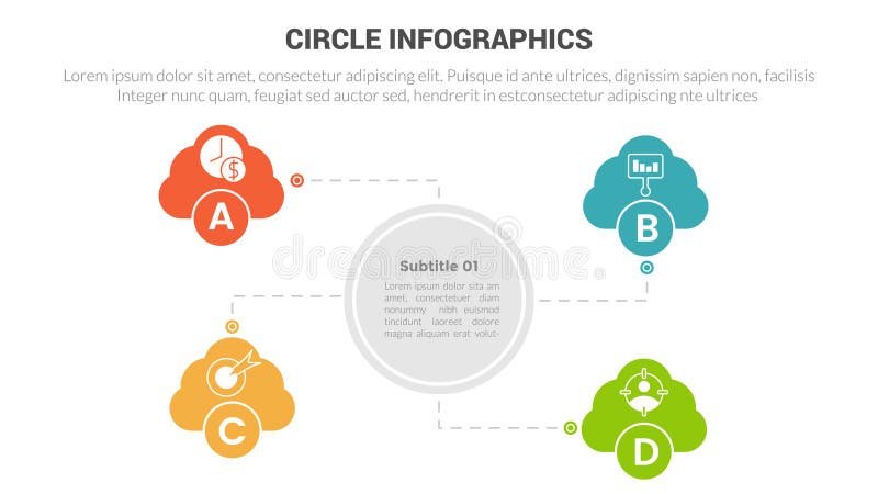 Circle Base Infographics Template Diagram Banner with Circular Center ...