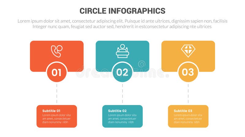 Circle Base Infographics Template Diagram Banner with Horizontal Banner ...