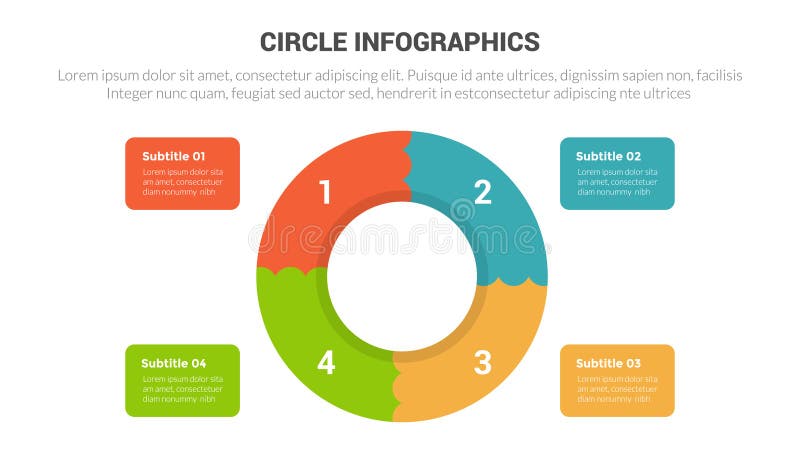 Circle Base Infographics Template Diagram Banner with and 4 Point Step ...