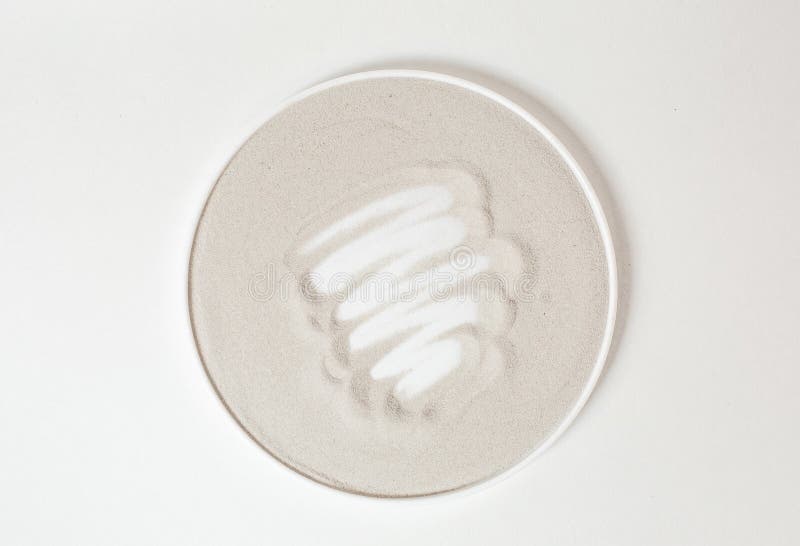 Circle Beige Strokes White Cream Center Background Stock Photo - Image ...