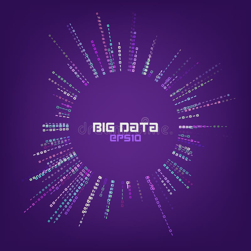Circle Bigdata Abstract Vector Background Digital Columns Of