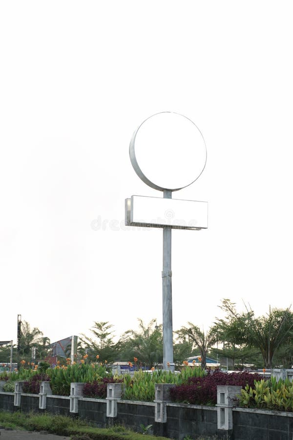 Circle Billboard Isolated on White Background. Nameplate with Short ...