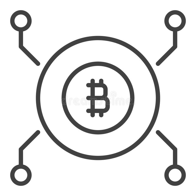 Circle with Bitcoin Sign Vector Crypto Currency Linear Icon or Logo ...