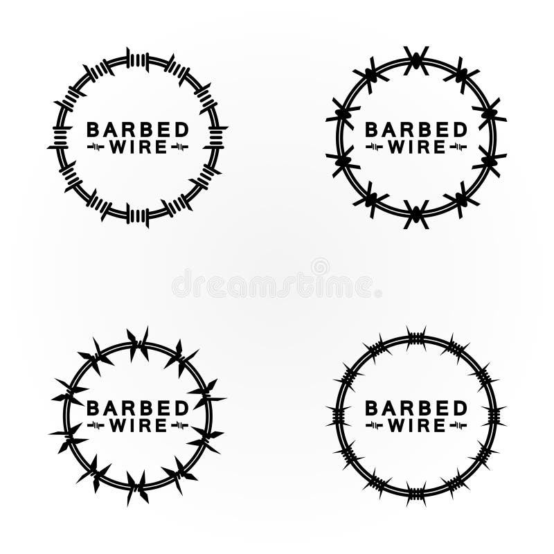 Circle Black Barbed Wire Logo Design Vector Illustration Stock Vector ...