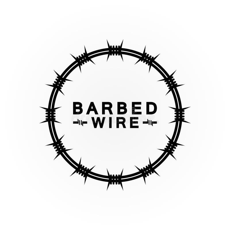 Circle Black Barbed Wire Logo Design Vector Illustration Stock Vector ...