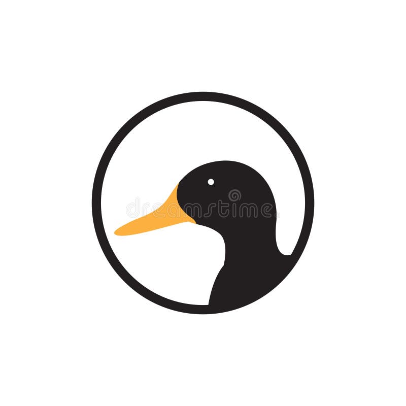 Circle with Black Duck Shape Logo Design, Vector Graphic Symbol Icon ...