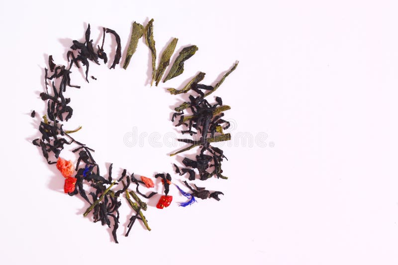 Circle of Black and Green Dry Tea on a White Background Stock Photo ...